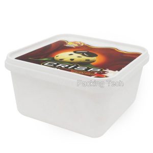 1L PP Square Tub With Lid, 32oz IML Tub - Packing Tech